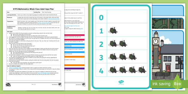 EYFS Maths Train Track Counting Adult Input Plan and Pack