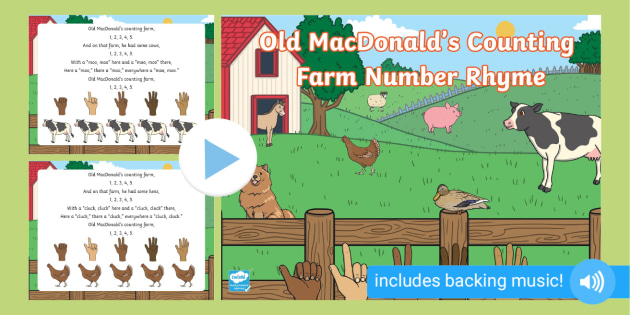 Old MacDonald's Counting Farm Number Rhyme PowerPoint