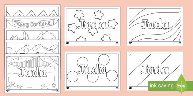 FREE! - Jada Name Simple Colouring Activity Sheets