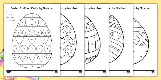 Easter Addition Color by Number | Printables | Twinkl USA