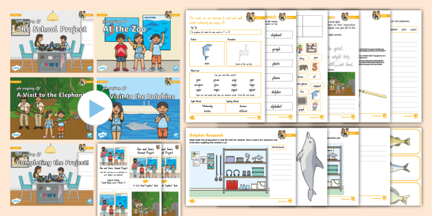 Aus Phonics | Level 5: Week 19: Themed Zoo Phonics Cards