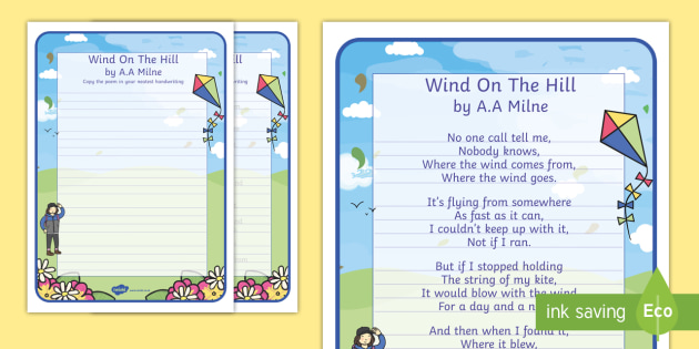 Wind on the Hill Handwriting Poems