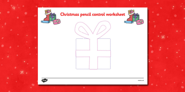 Christmas Pencil Control Worksheet | Writing Aid | Primary School