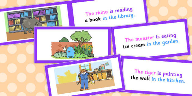 Picture Description Cards Unusual Sentences - picture description