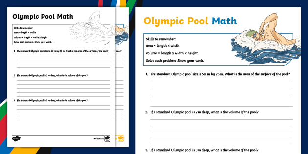 Olympic Pool Math Problems | Word Problems | Teacher-Made