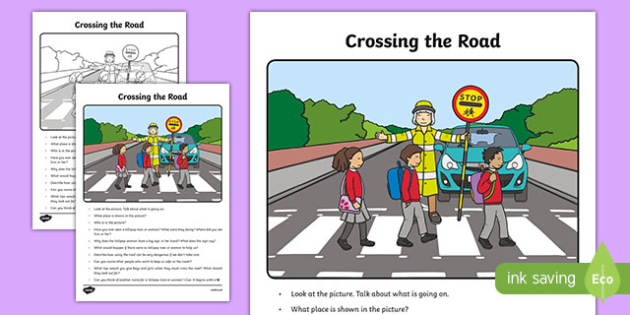 Crossing the Road Oral Language Worksheet / Worksheet-Irish, worksheet