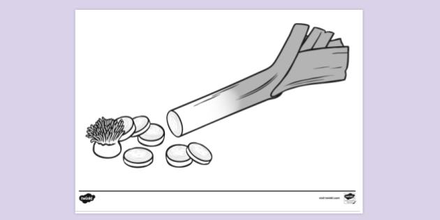 FREE! - Chopped Leek Colouring Sheet (teacher made)