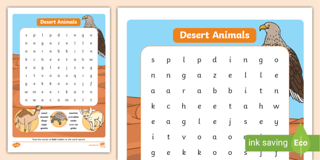 Desert Biome Word Search Puzzle Worksheet Activity Habitat Activities