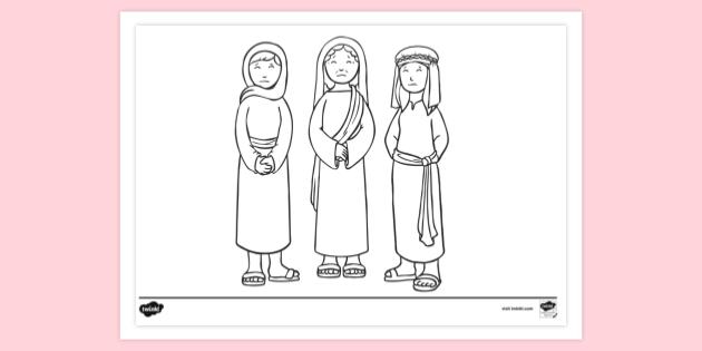 Naomi and Daughters in Law - Colouring Sheet