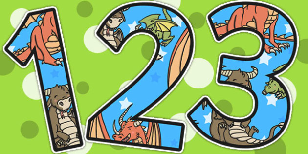 Dragon Themed A4 Display Numbers (teacher made)