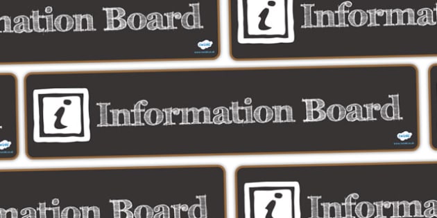 Information Board Display Banner (teacher made)