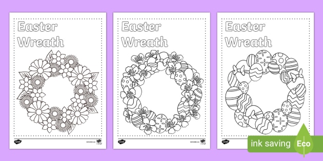 KS1 Easter Wreath Colouring - Twinkl - RE Resources
