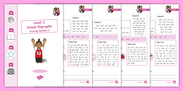 Level 3 Vowel Digraphs Activity Booklet 2 (teacher made)