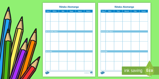 Back to School Classroom Timetable Te Reo Maori