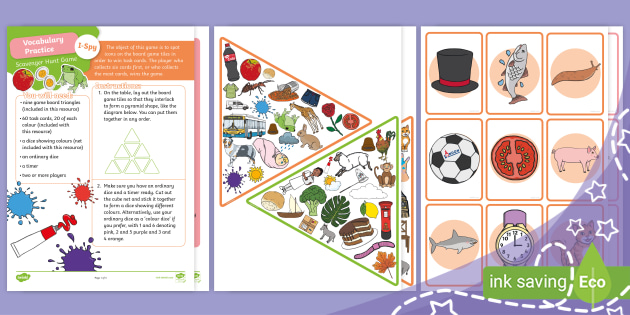 Vocabulary Practice I-Spy Scavenger Hunt Game