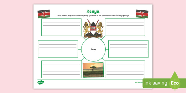 KS2 Kenya Mind Map,Kenya (teacher made)