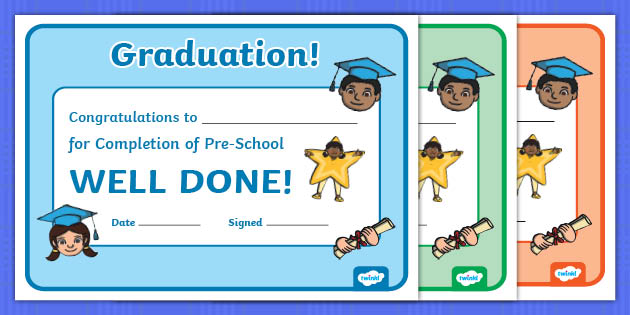 1st Grade Graduation Certificate Give A Special, Colorful Diploma For