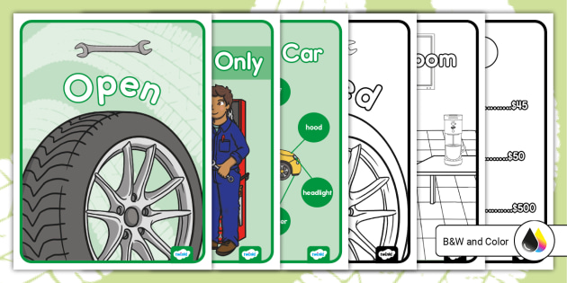 Auto Repair Shop Dramatic Play Posters (teacher made)