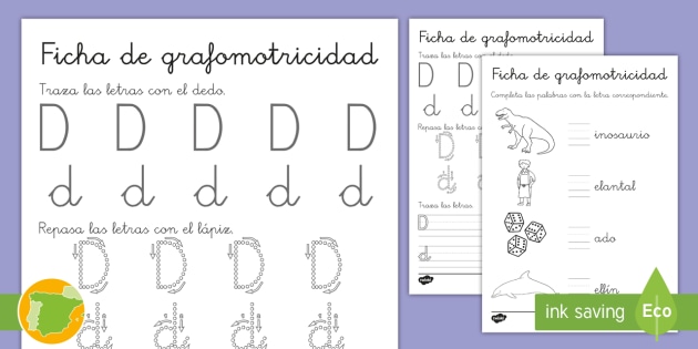Ficha de grafomotricidad: La letra D (Hecho por educadores) Ficha de grafomotricidad: La letra D (Hecho por educadores)