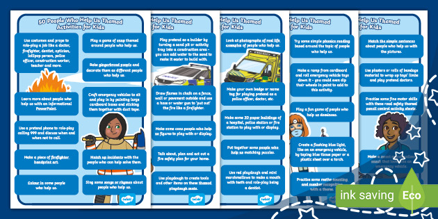 50 People Who Help Us Themed Activities for Kids (Ages 2 - 5)