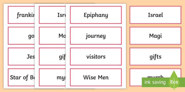 Epiphany Word Cards (teacher made)