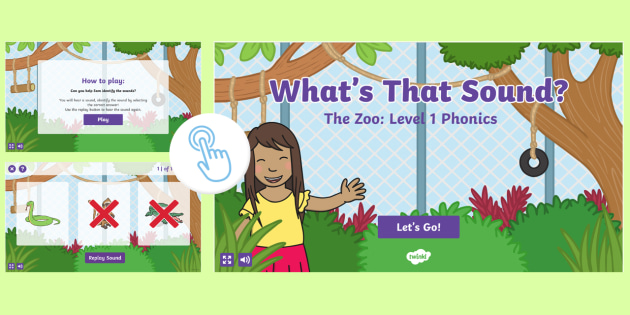 Level 1 Phonics The Zoo Environmental Sounds Game