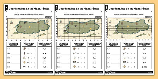 Hojas De Trabajo Gratuitas Sobre Cuadrículas De Coordenadas