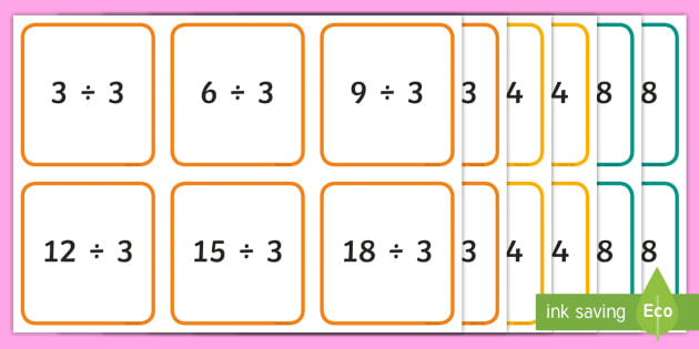Year 3 Multiplication and Division 3 4 and 8x Cards