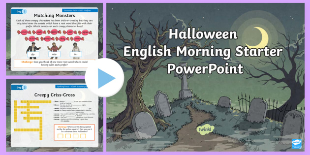 * NEW * LKS2 Halloween English Morning Starter PowerPoint