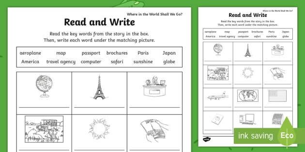 Where in the World Shall We Go? Read and Write Worksheet / Worksheet