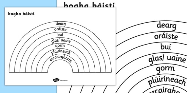 The Rainbow Colours Colouring Template | Gaeilge Resources