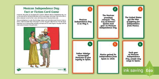 Mexican Independence Day Card Game | Fact, Fiction | Twinkl