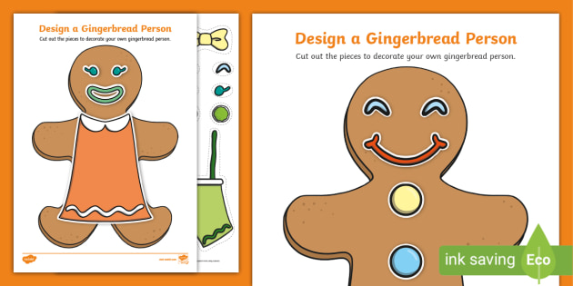 Gingerbread Man Cutout Template And Lesson Plan Gingerbread Man