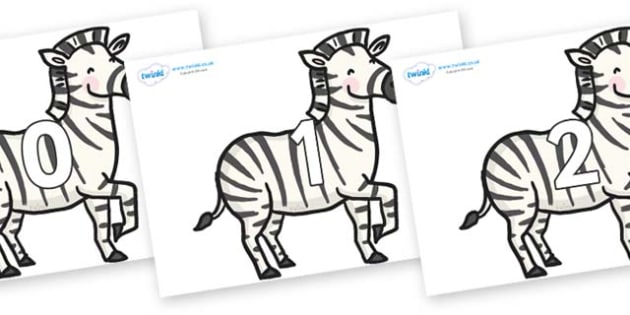 FREE! - Numbers 0-100 on Zebras (teacher made)