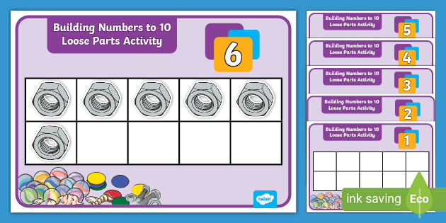 👉 Building Numbers to 10 Loose Parts Ten-Frame Activity