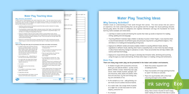 Messy Play Water Teaching Ideas (teacher made)