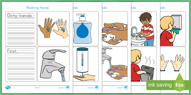 Washing Hands Simple Sentence Writing Activity