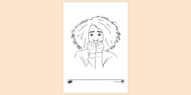 FREE! - Worried Girl Colouring Sheet | Colouring Sheets