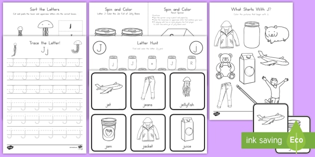 Letter J Activity Pack (teacher made)