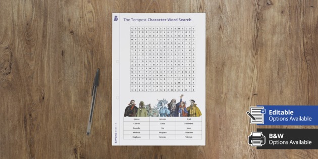 The Tempest Word Searches | twinkl.com.au