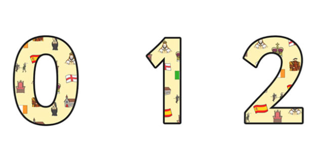 Elizabeth I Themed A4 Display Numbers