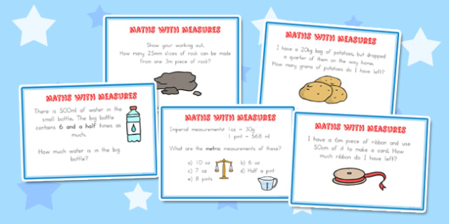 Maths Measure Problems Challenge Cards - australia, maths