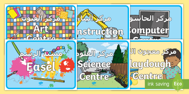 Early Childhood Learning Centers Display Sign Arabic/English
