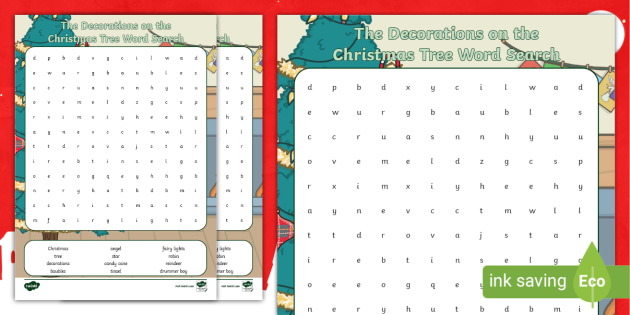 The Decorations on the Christmas Tree Word Search