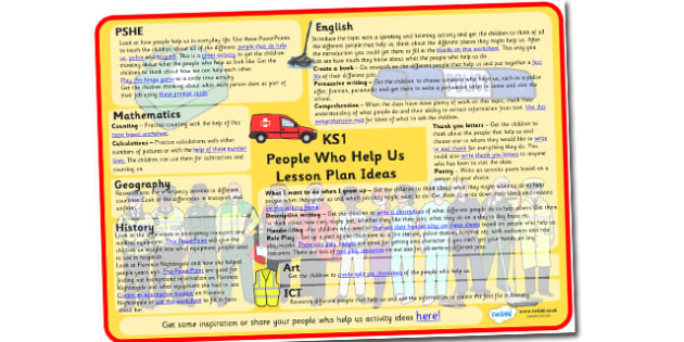 People Who Help Us Lesson Plan Ideas (teacher made)