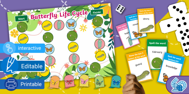 Butterfly Life Cycle - KS2 Spelling Board Game