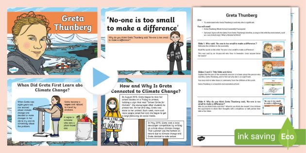 Greta Thunberg Assembly Pack (teacher made)