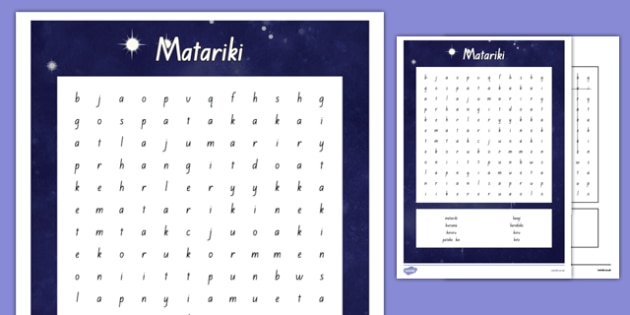 Matariki Word Search / Word Find - Free Activity
