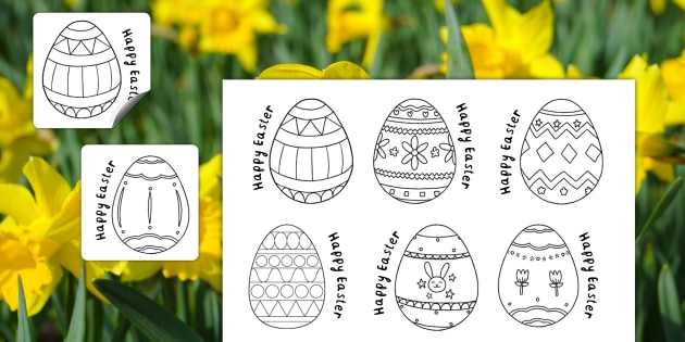 Easter Eggs - Spring - Mindfulness Colouring Stickers