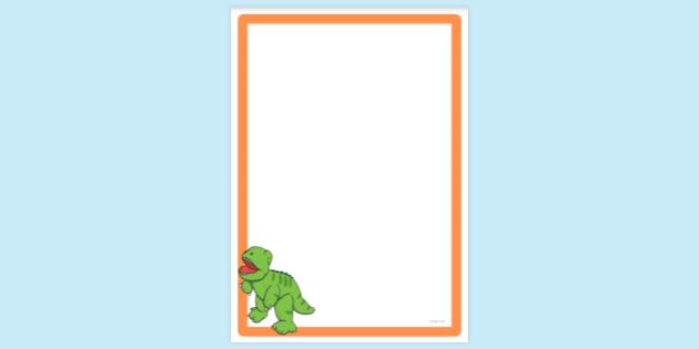 FREE! - Simple Blank Dino Page Border | Page Borders | Twinkl